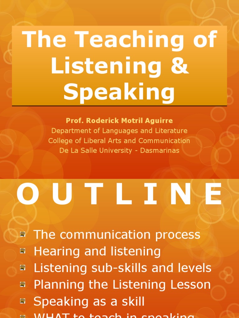 The Teaching of Listening | PDF | Speech | Reading Comprehension