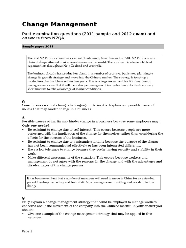 3.1 C Change Management Exams | PDF | Employment | Change Management