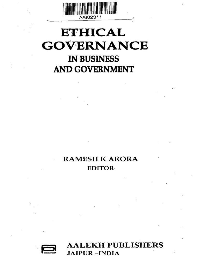Ethical Governance: Ebusiness and Government | PDF
