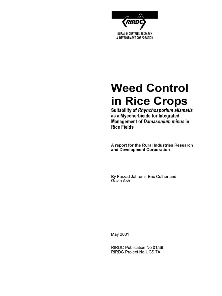 Weed Control in Rice | PDF | Herbicide | Rice
