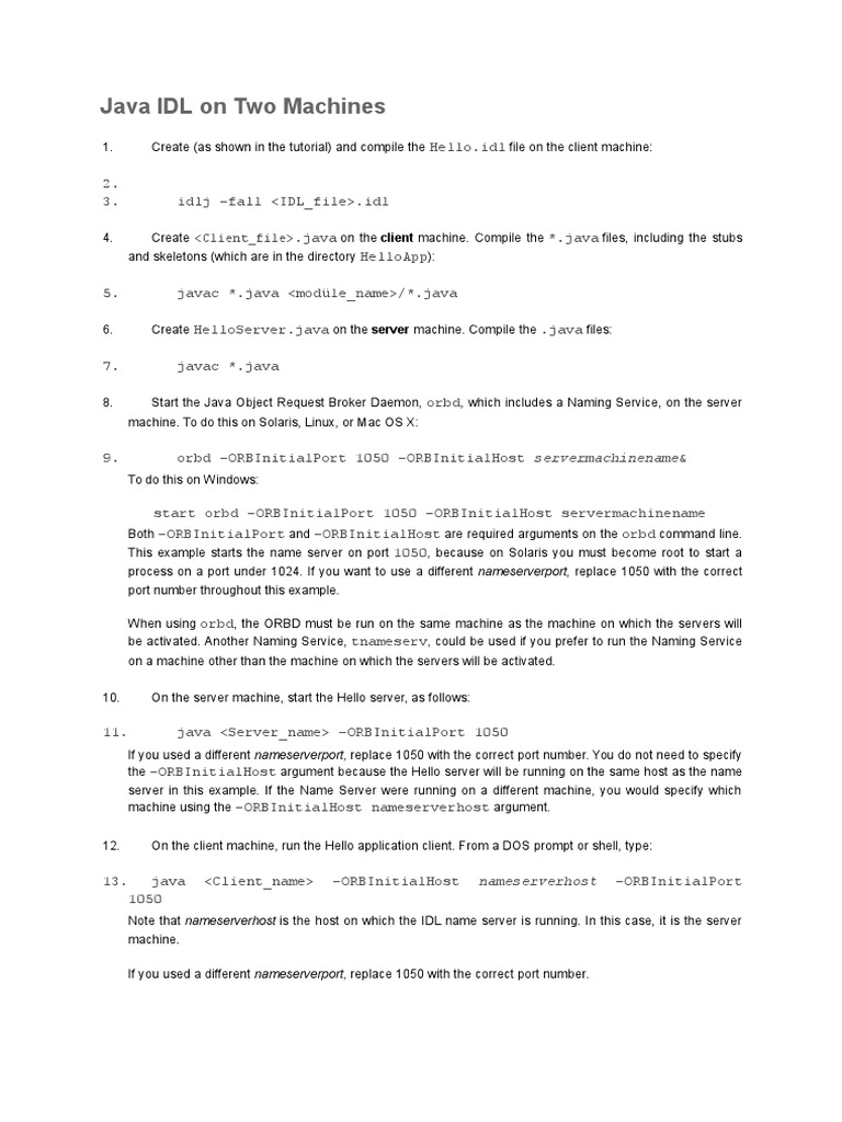 IDL On Two Machine | PDF | Technology & Engineering