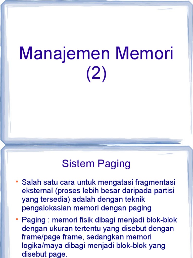 Manajemen Memori 2 | PDF