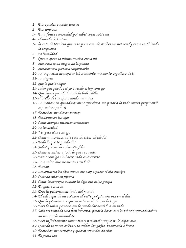 100 cosas que amo de ti