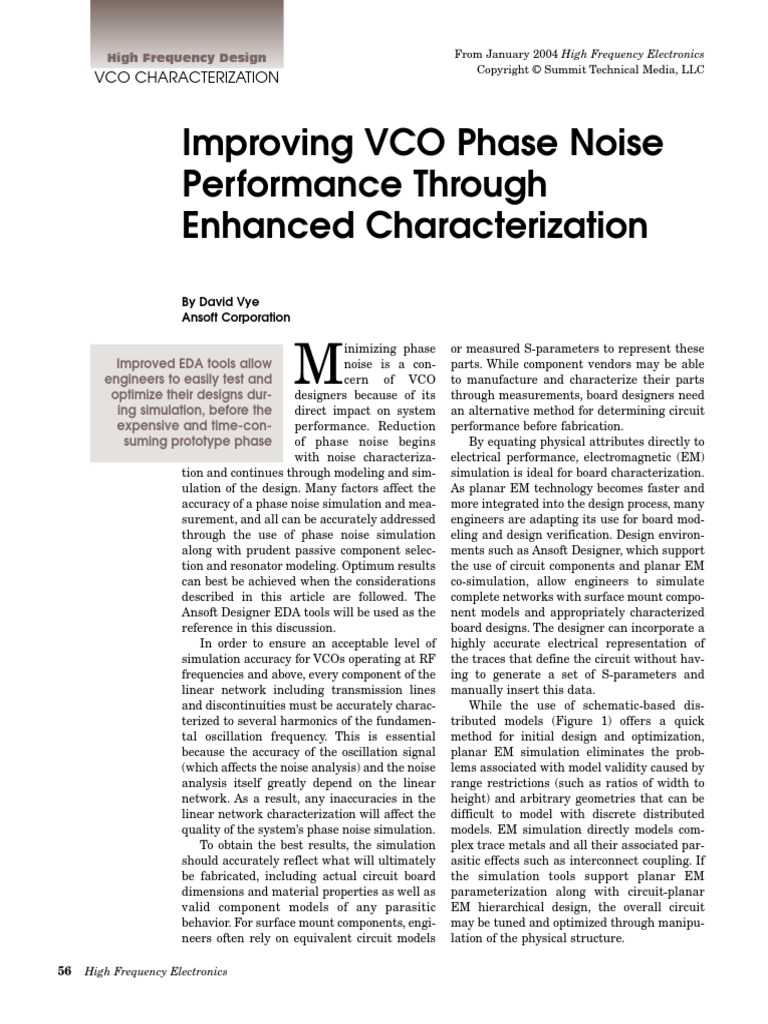 Improving VCO Phase Noise Performance Through Enhanced Characterization ...