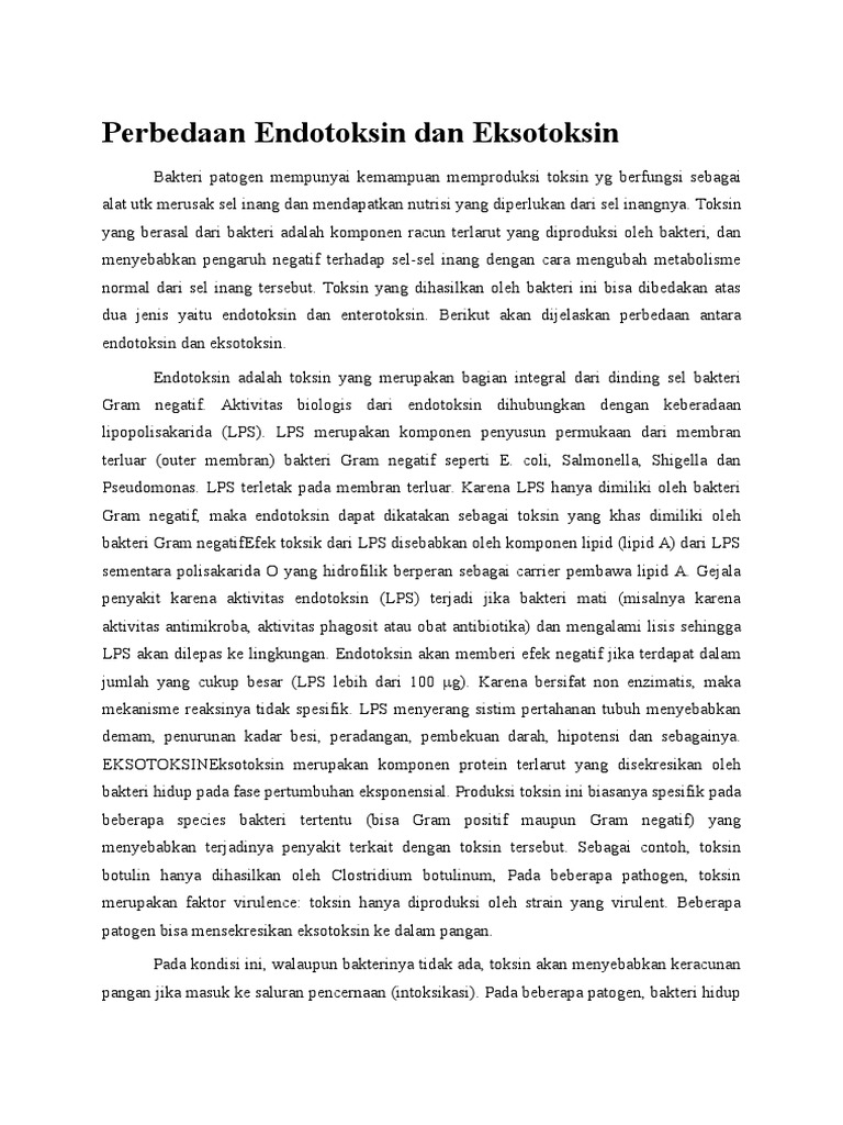 PR Endotoksin Eksotoksin | PDF