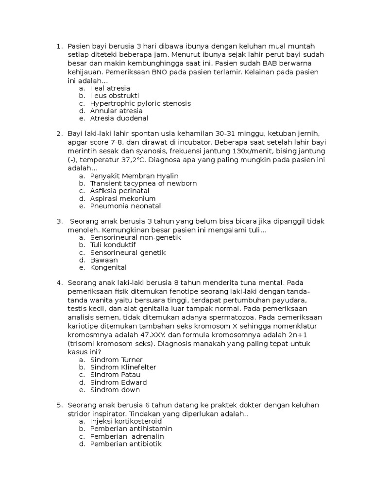 Soal Ukmppd Anak | PDF