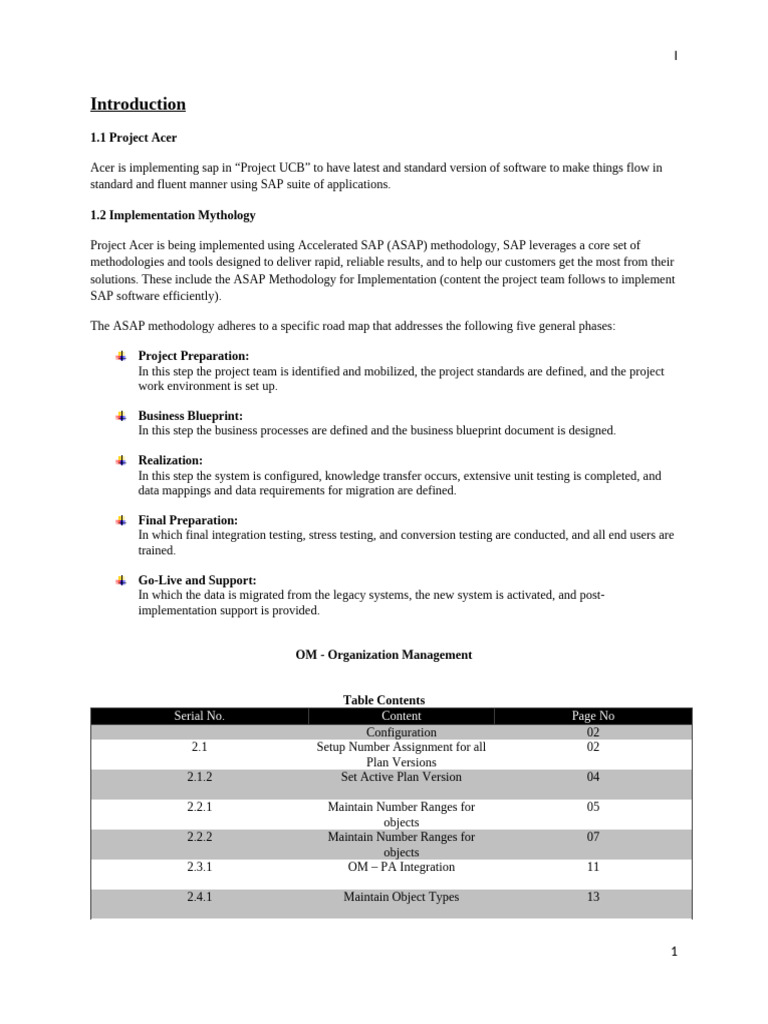 SAP OM Configuration Document For Reference | PDF | Methodology | Sap Se