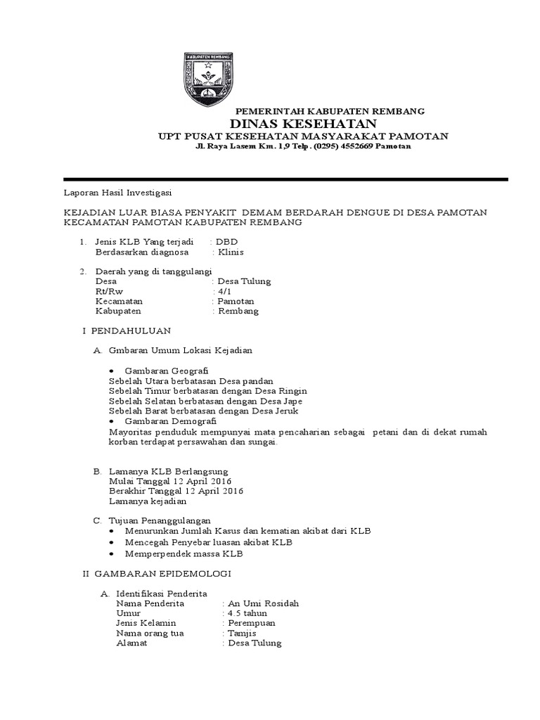 Laporan Pe DBD | PDF