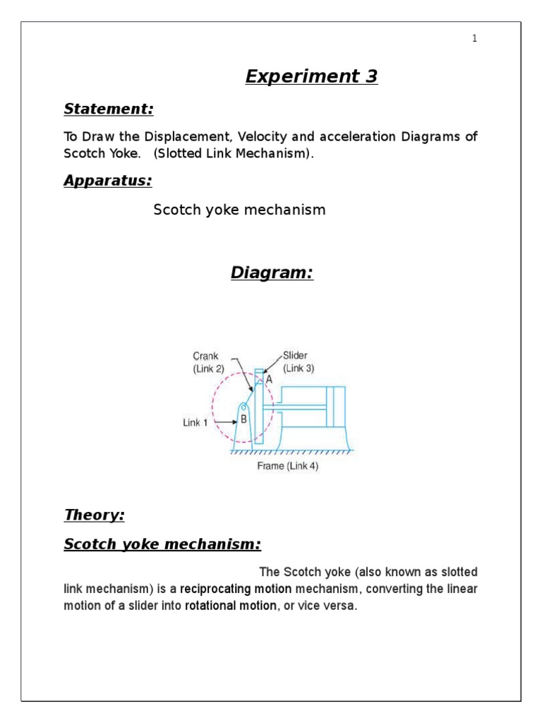 Scotch Yoke Mechanism Analysis and Applications | PDF | Classical ...