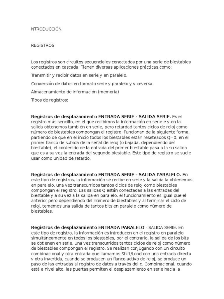Contadores y Registros | PDF | Electrónica | Ingeniería Electrónica