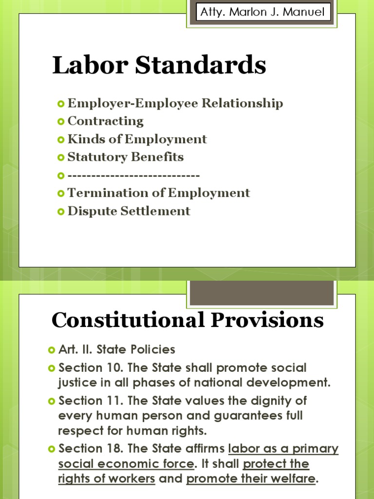 Labor Standards | PDF | Independent Contractor | Employment