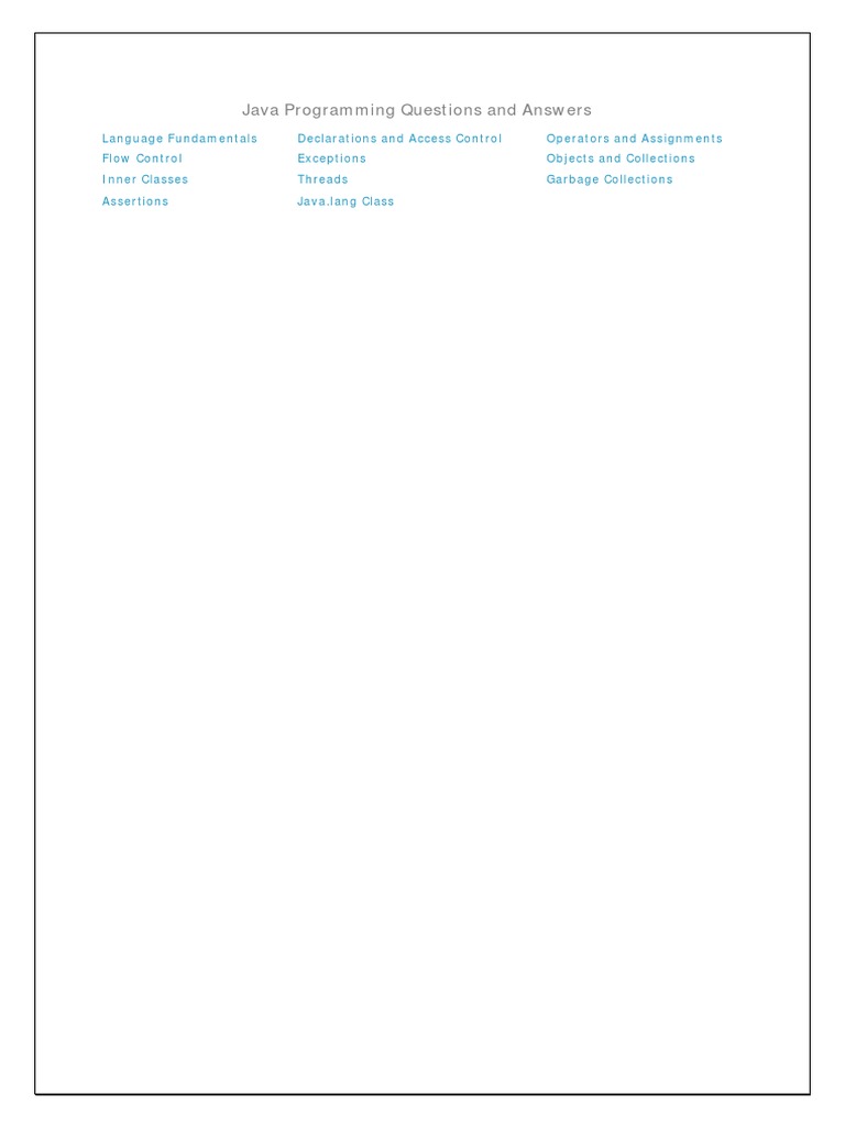 Java Questions Pdf C Programming Language Method Computer Programming