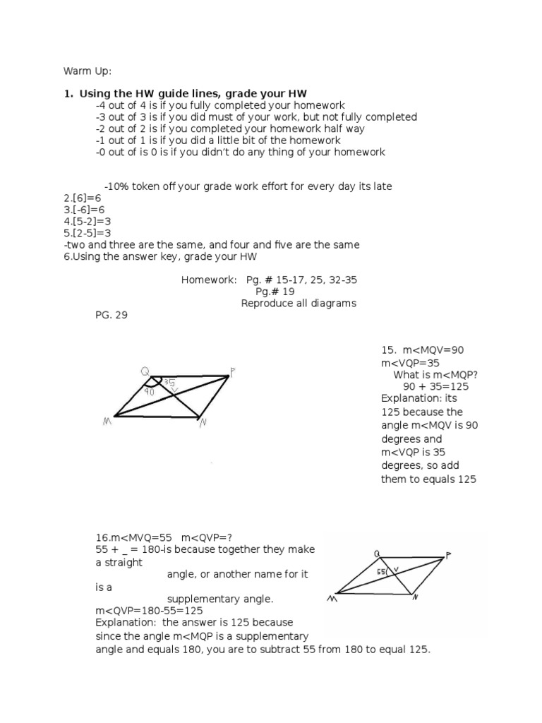 Warm Up | Angle | Elementary Geometry