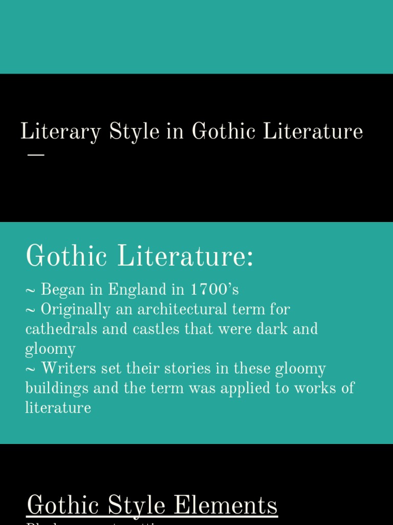Literary Style in Gothic Lit | PDF