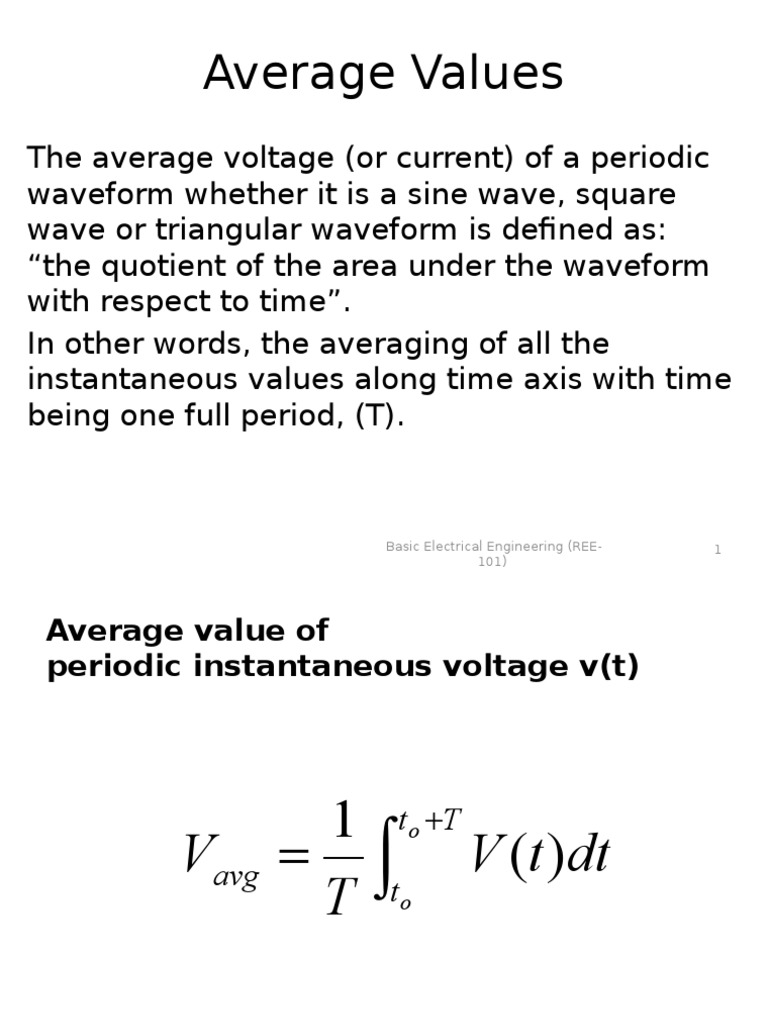 Average Values & Effective Values | PDF | Root Mean Square | Electric Current