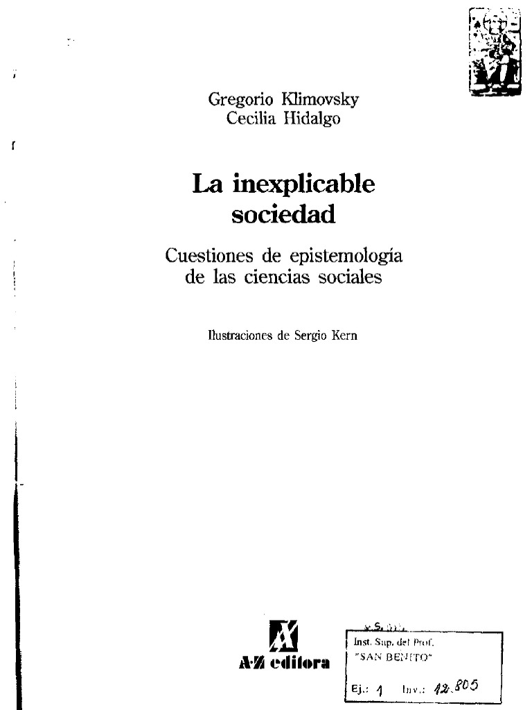 La Inexplicable Sociedad (Klimovsky e Hidalgo) | PDF | Ciencias sociales | Conocimiento