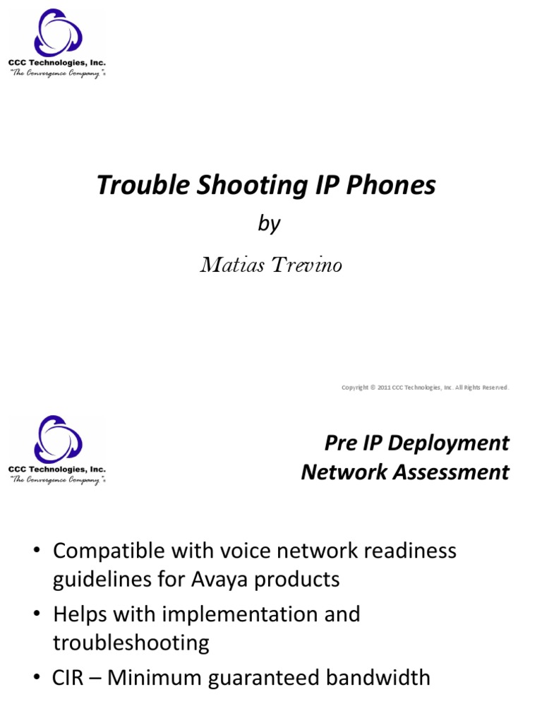 Troubleshooting IP Phones 6-29-11 FINAL | PDF | Ip Address | Computer ...