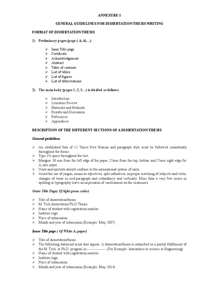 General Guidelines For Thesis Writing | PDF | Thesis | Inquiry