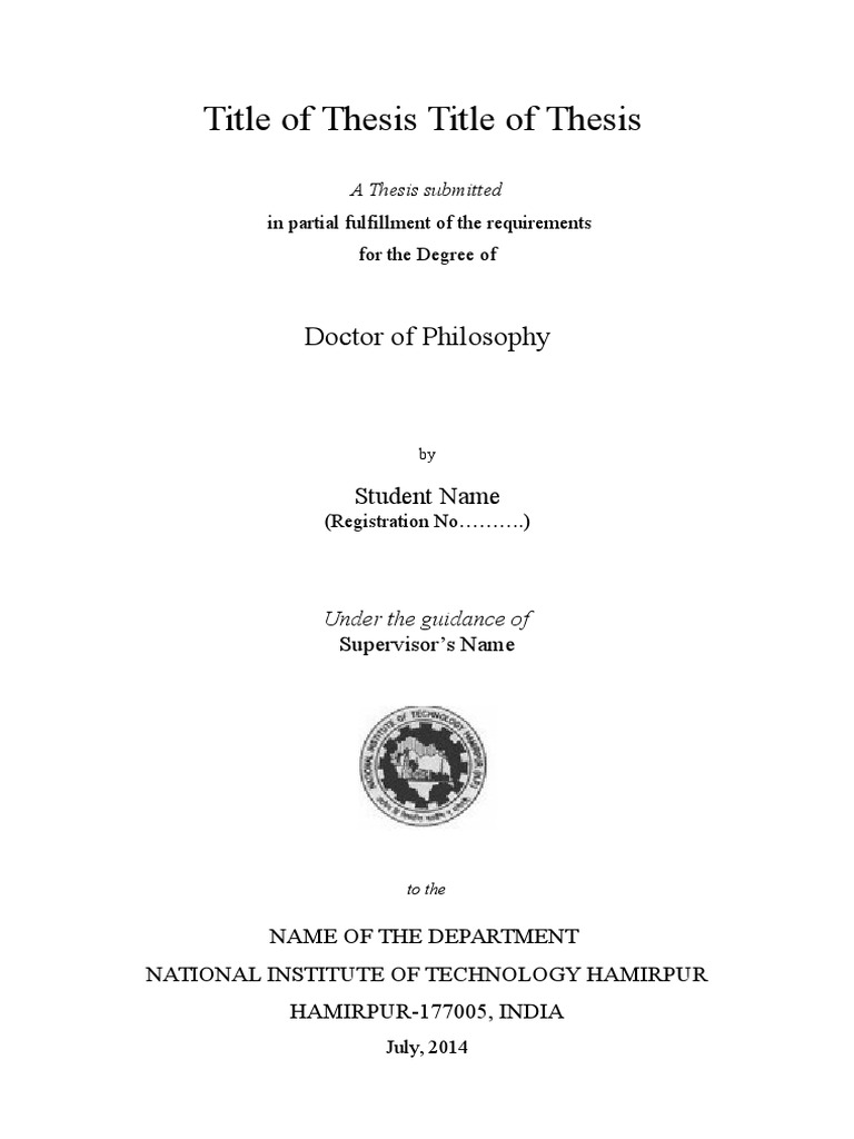 Sample Inner Cover Page | PDF