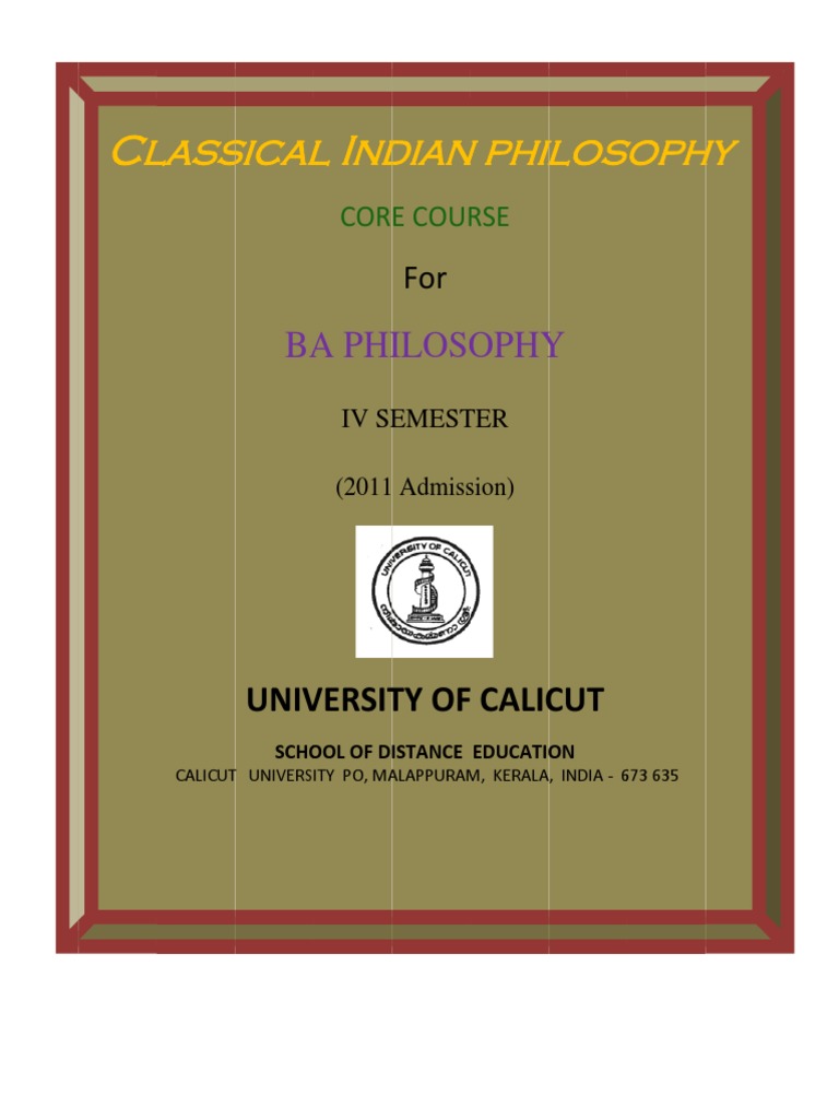 Ba Philosophy Classical Indian Philosophy Pdf Vedas Brahman