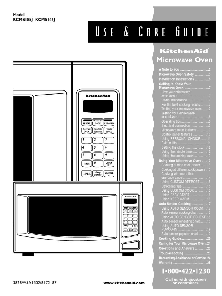 Kitchenaid KCMS185JSS3 Guide | PDF | Popcorn | Ac Power Plugs And Sockets