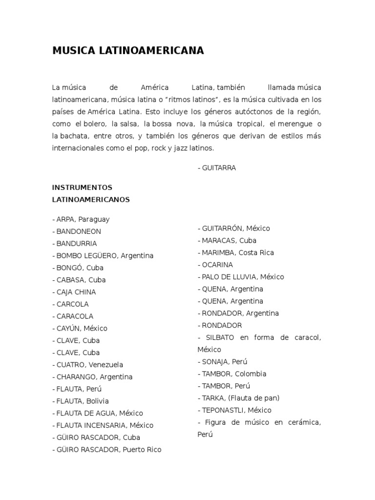 Musica Latinoamericana
