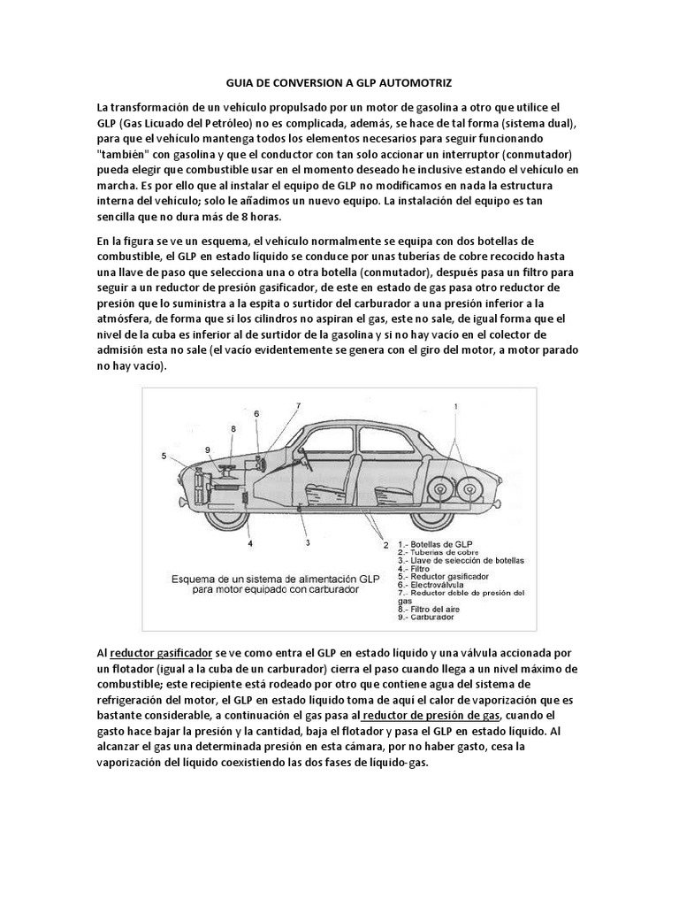 Guia de Conversion A GLP Automotriz | PDF | Carburador | Propano