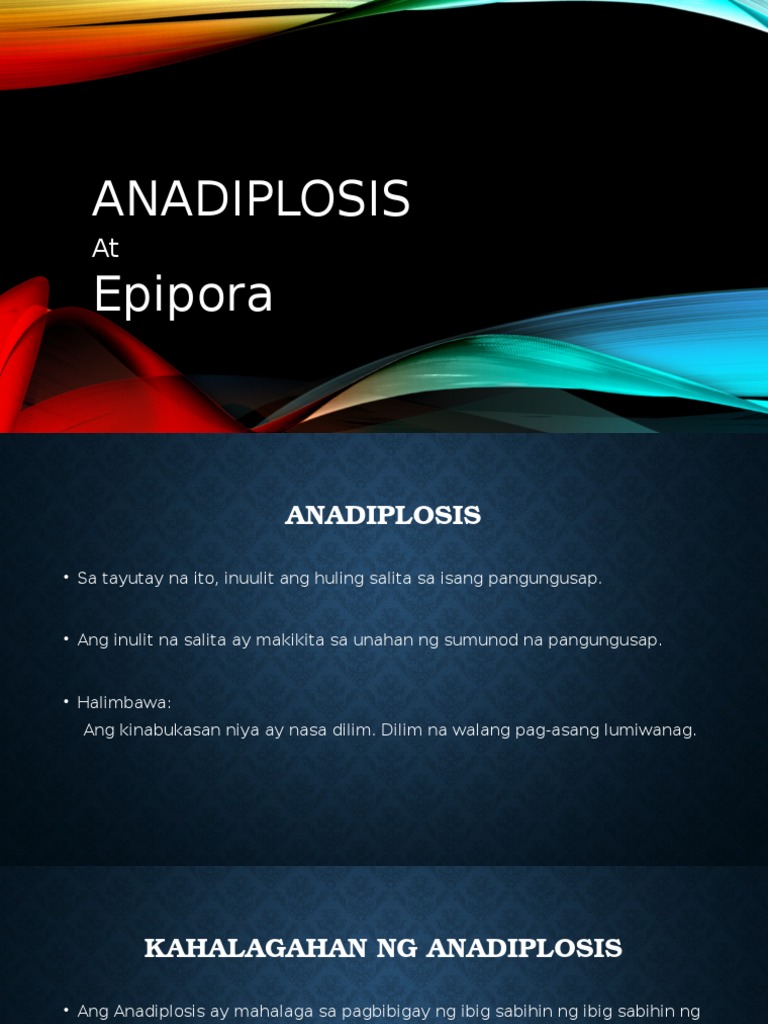 Anadiplosis at Epipora