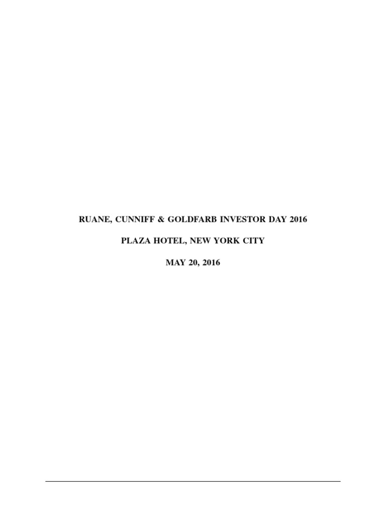 Ruane, Cunniff Investor Day 2016 | PDF | Stock Market Index ...