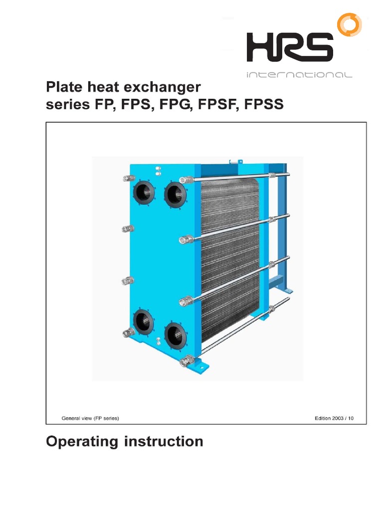 HRS Plate Heat Exchangers Manual | Adhesive | Valve