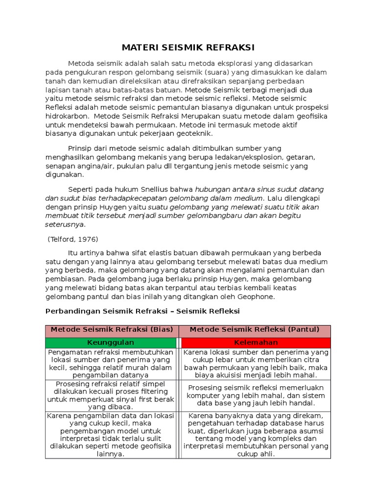 Metode Seismik Refraksi dalam Geofisika | PDF | Sains & Matematika