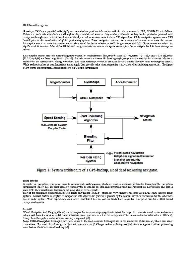 GPS Denied Navigation: A Survey of Sensor-Based Navigation Techniques ... GPS Denied Navigation: A Survey of Sensor-Based Navigation Techniques ...
