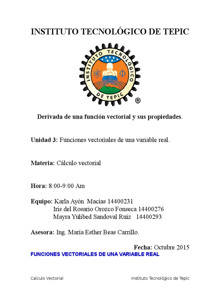 Derivadas de Funciones Vectoriales | PDF | Vector Euclidiano | Derivado