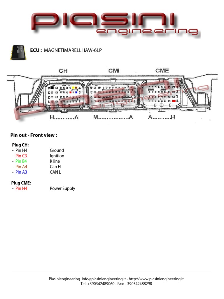 ECU Pinout and Enable Pin Guide for Magneti Marelli IAW-6LP | PDF