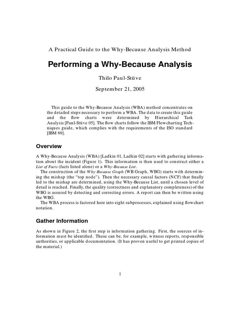 A Step-by-Step Guide to Performing a Why-Because Analysis | PDF ...