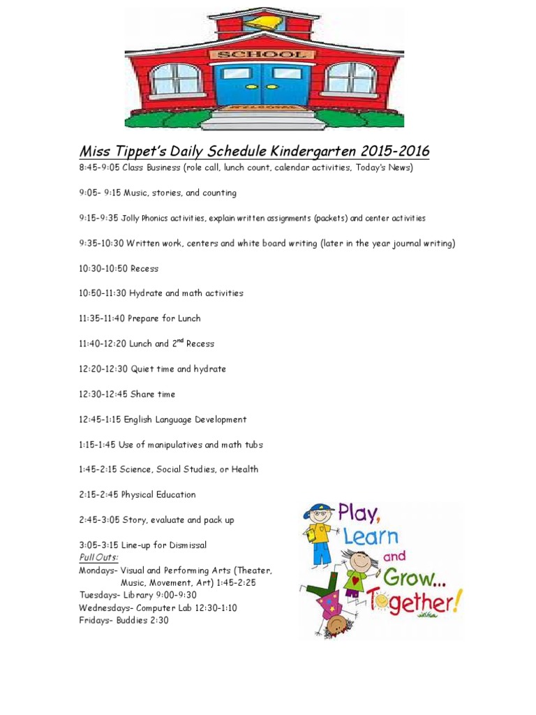 K Daily Schedule | PDF | Cognition | Learning