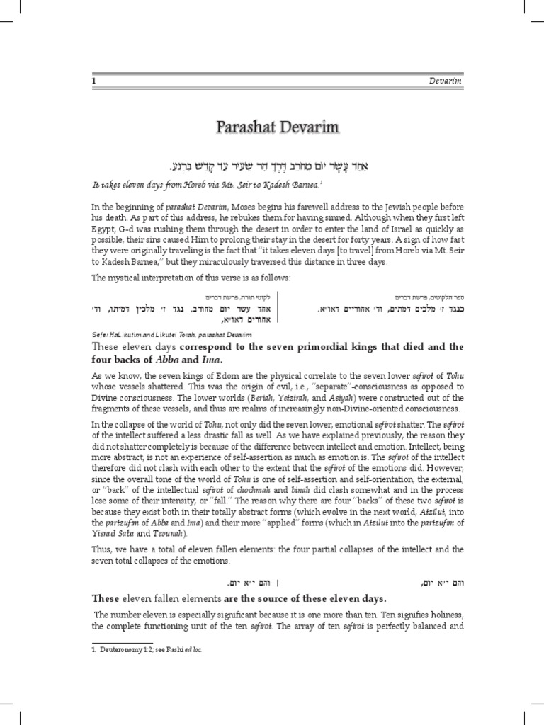 43 Arizal Parsha Devarim PDF | PDF | Canaan | Kabbalah