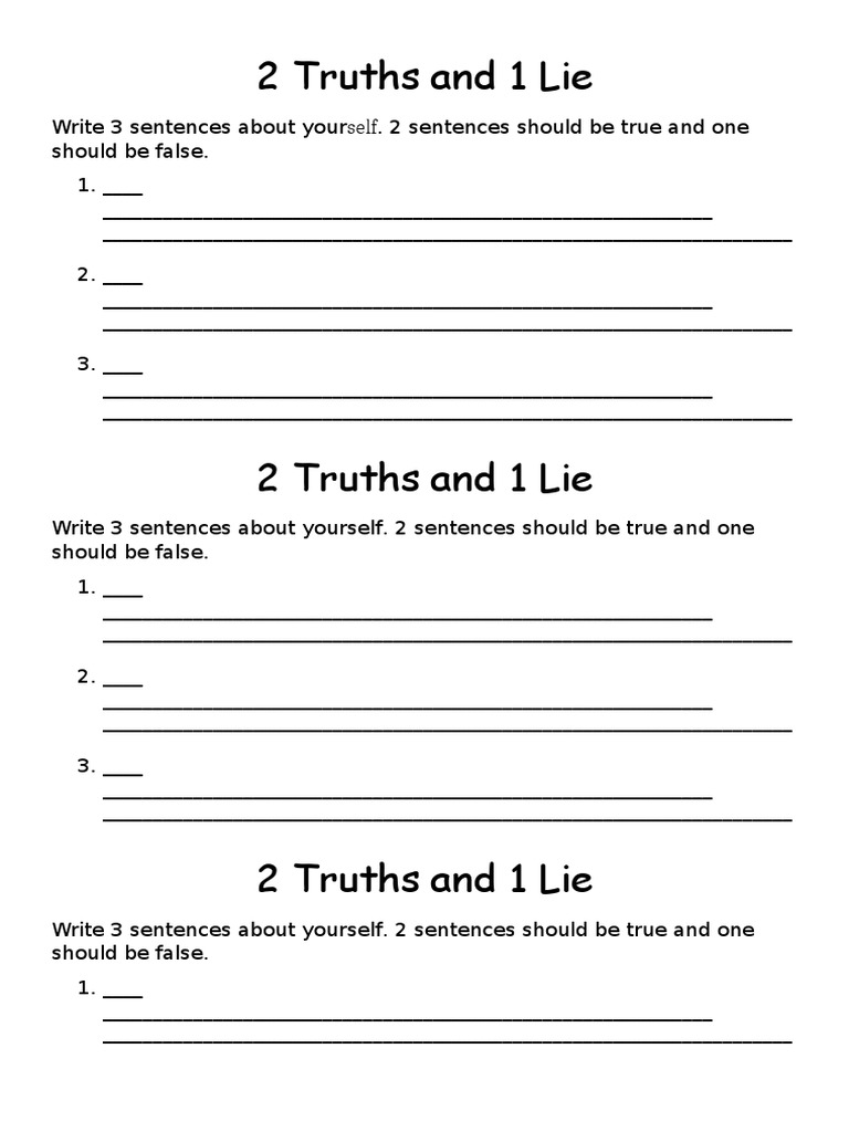 2 Truths and A Lie | PDF