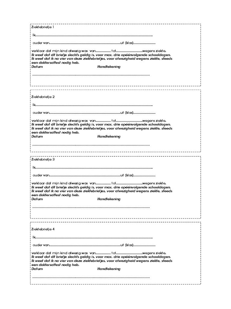 Ziektebriefjes | PDF