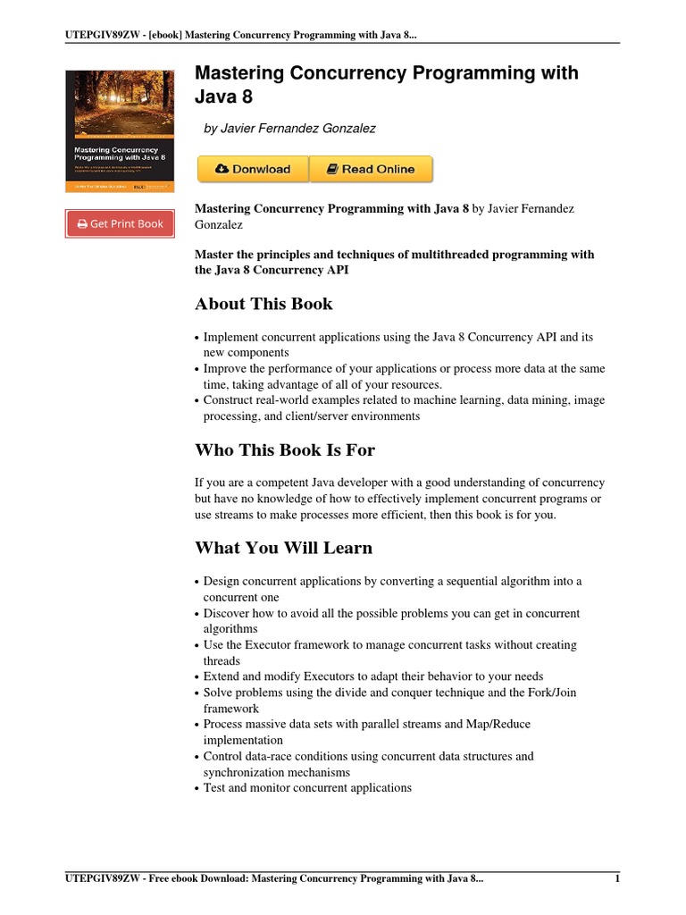 Mastering Java 8 Concurrency Techniques | PDF | Application Programming ...