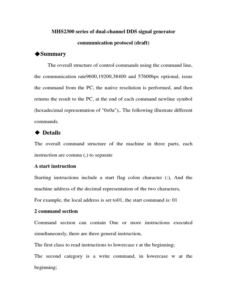 Serial Protocol | PDF | Instruction Set | Electronics