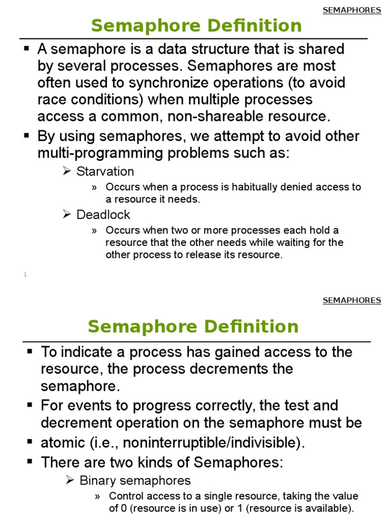 Semaphore Definition: Starvation | PDF | Software Engineering | Areas Of Computer Science
