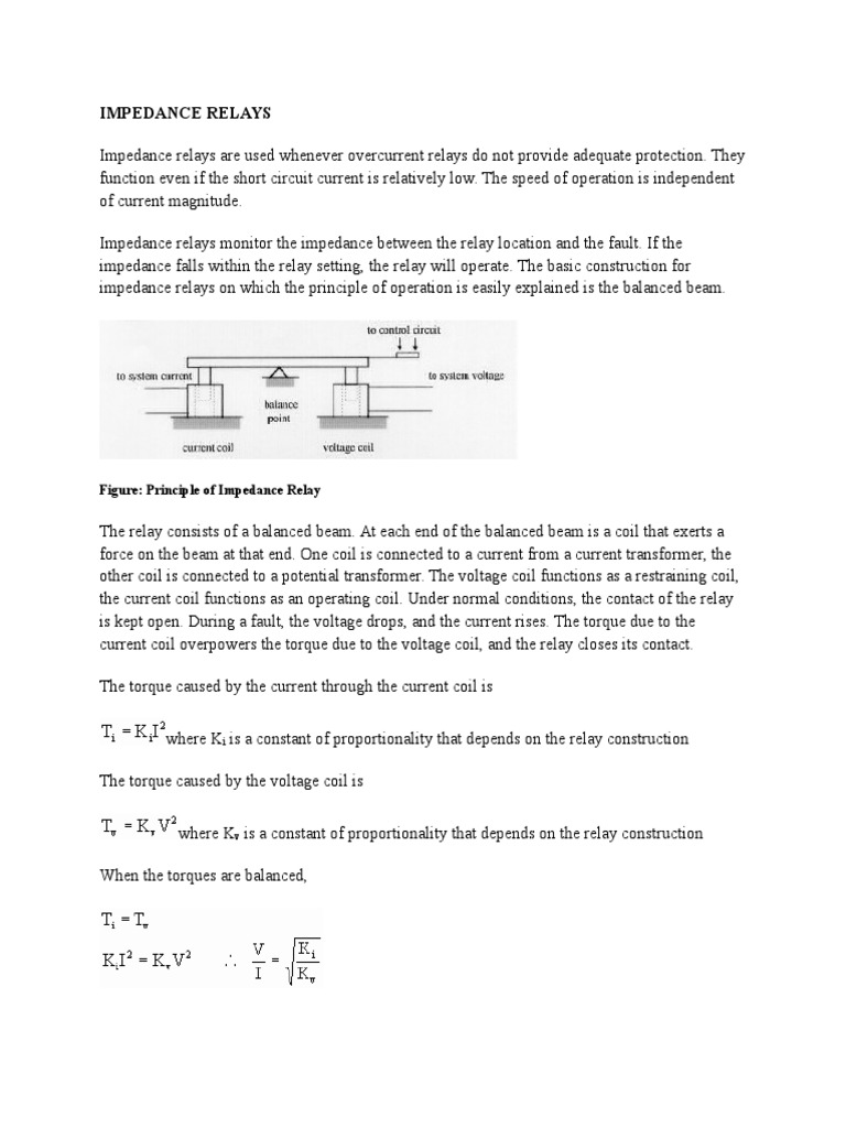 About Impedance Relay | Download Free PDF | Electrical Impedance | Relay
