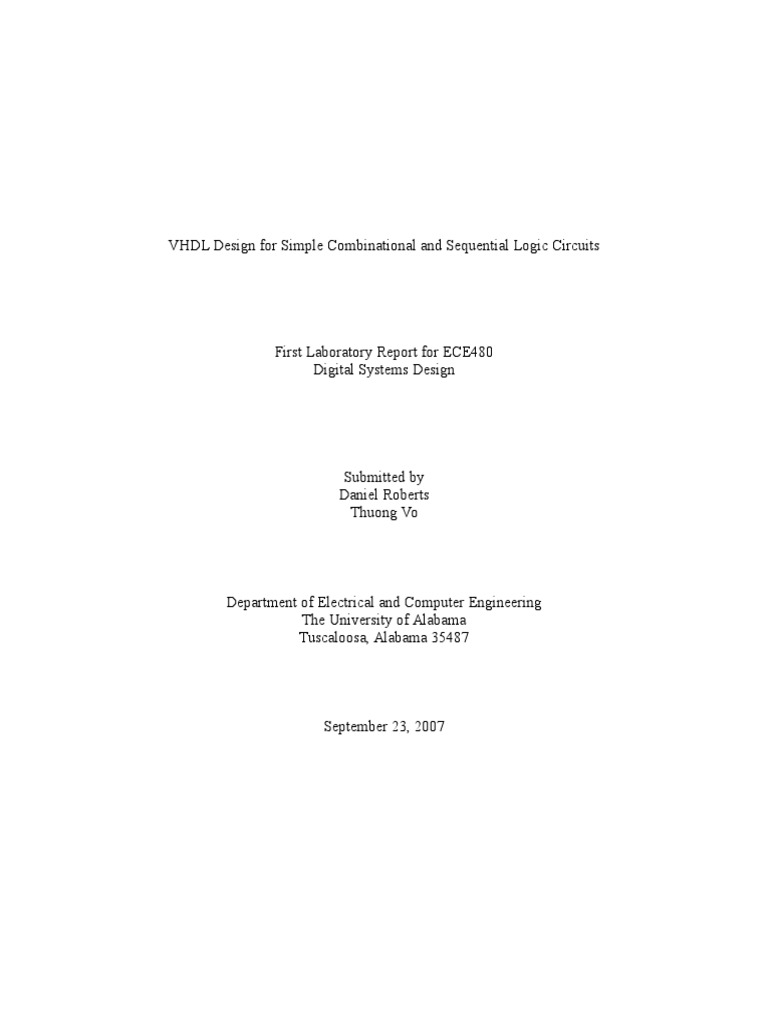 Lab 1 Report | PDF | Vhdl | Field Programmable Gate Array