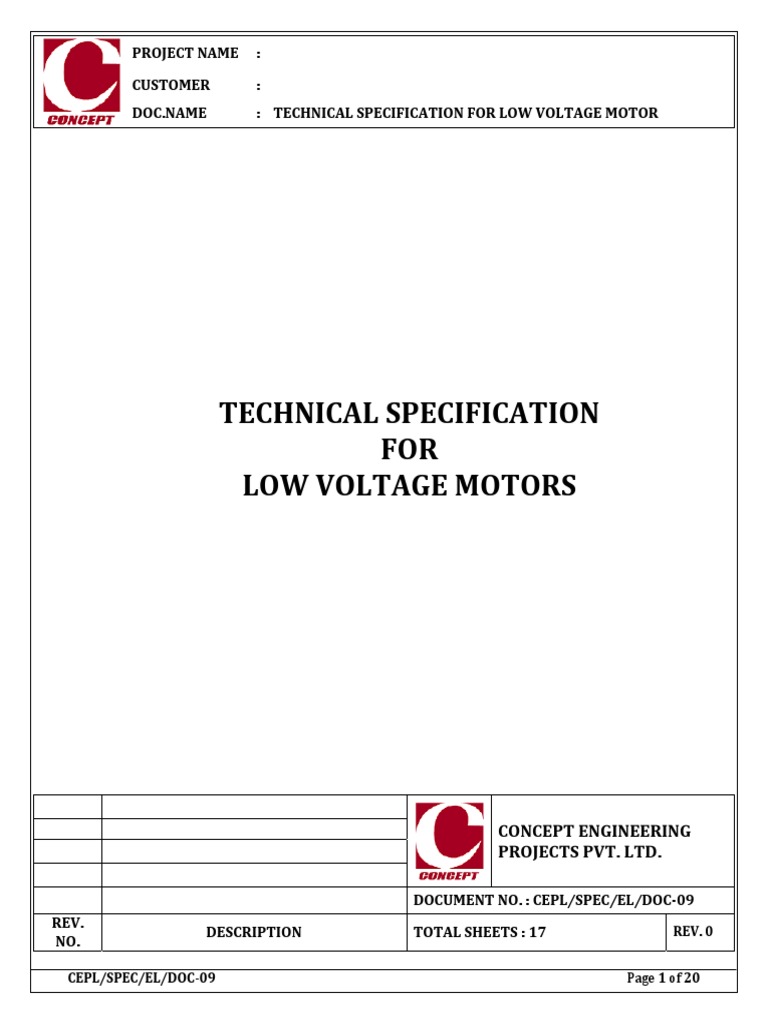 Tech. Specification For LT Motor | PDF | Bearing (Mechanical) | Mechanical Fan