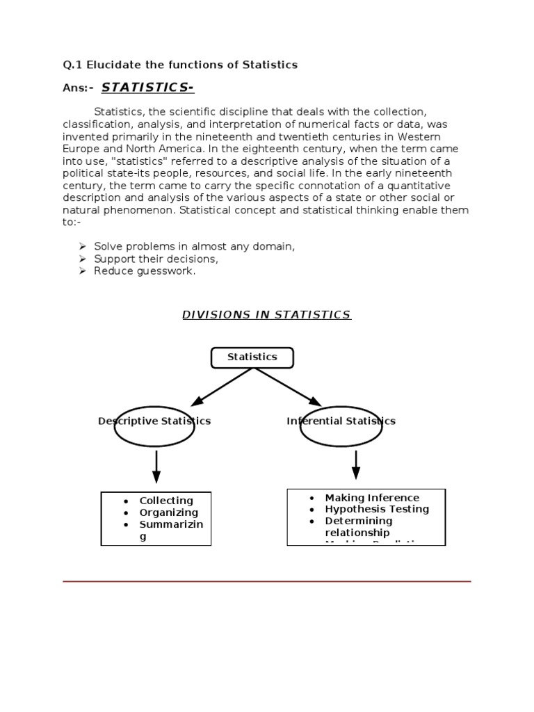 Functions of Statistics | PDF | Statistics | Data