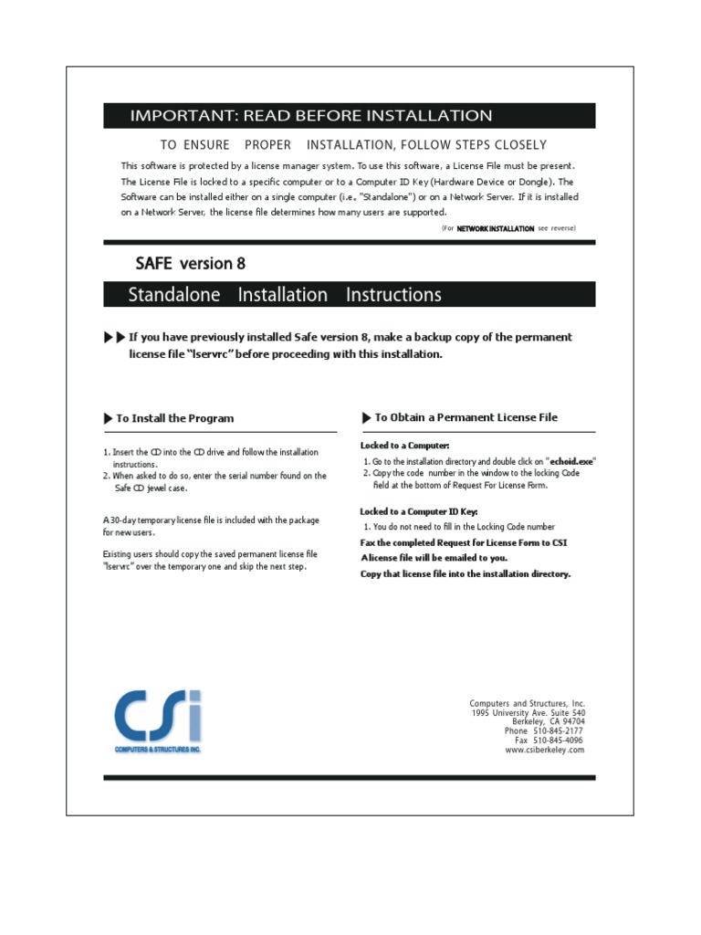 SAFE Version 8 Installation Guide | PDF | Installation (Computer ...