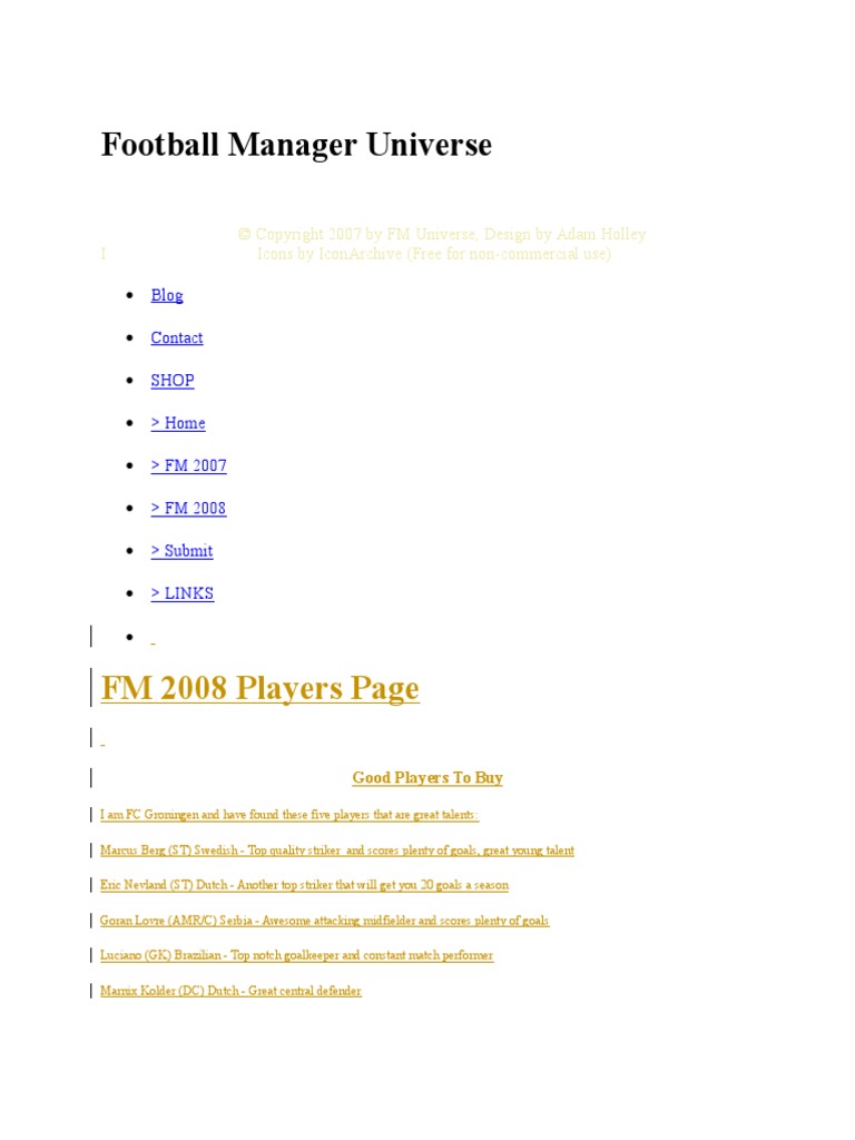 Football Manager Player | PDF | Premier League | National Association ...