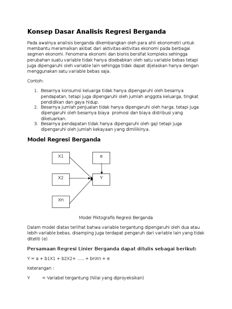 Konsep Dasar Regresi Linier Berganda | PDF