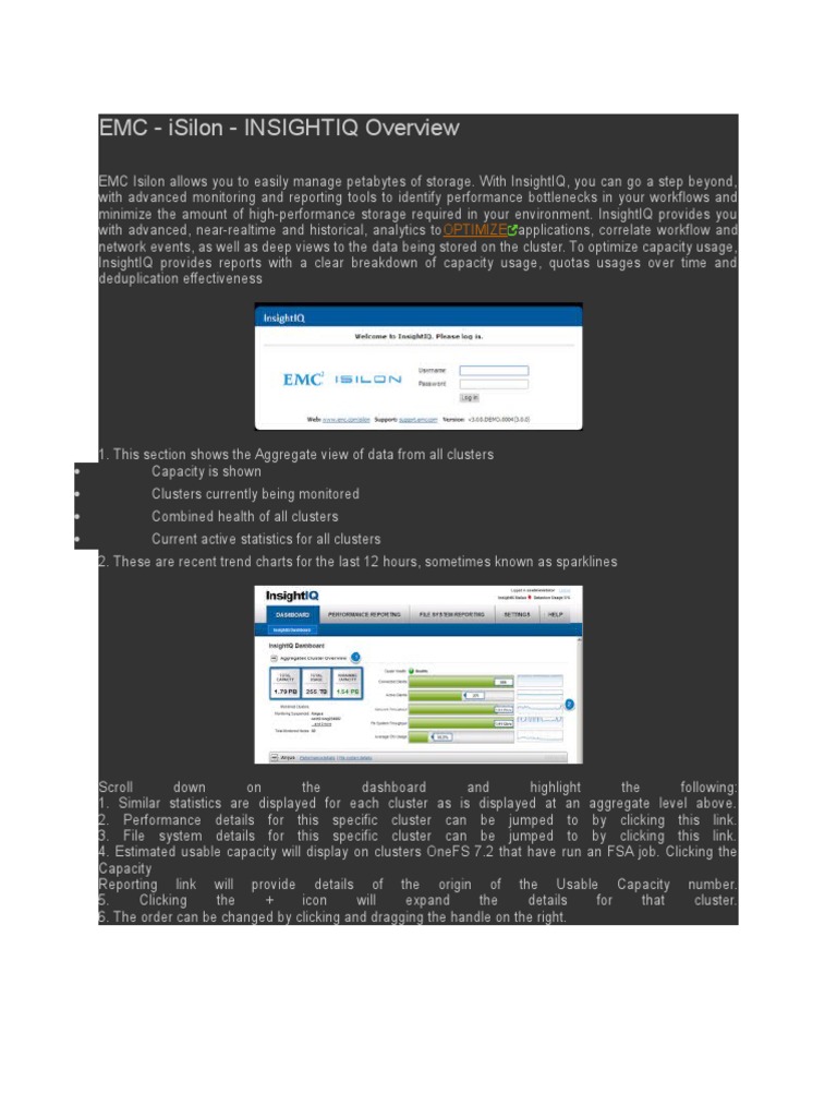 EMC Isilon Insightiq Overview | PDF | Information Technology Management ...